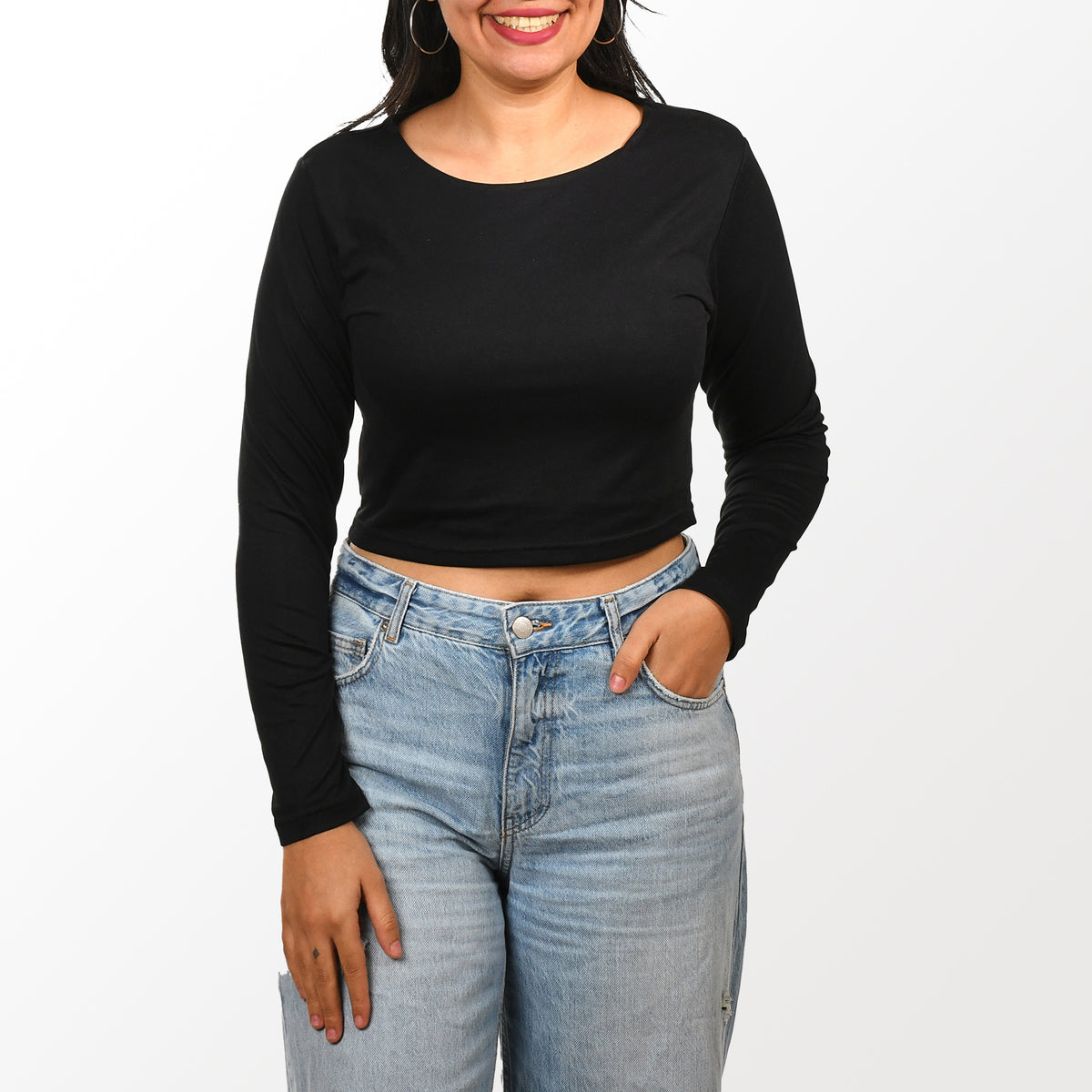 Women top Sleeve Zara (Polyamide)-Black – INCITY